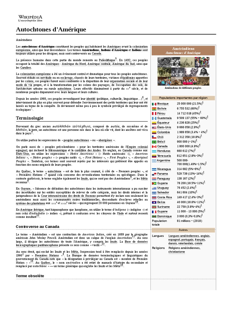 Autochtones D'amérique | PDF