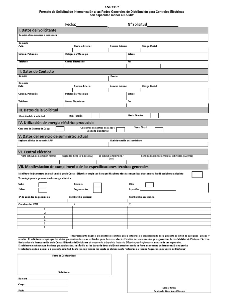 Anexo 2 Interconexion Cfe | PDF | Ingenieria Eléctrica | Generación eléctrica