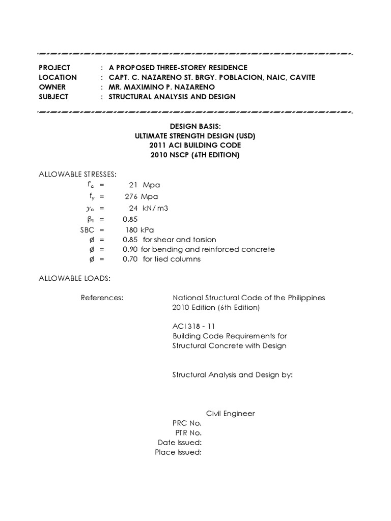 Seismic Analysis and Design of Proposed Three-Storey Residence | PDF | Mechanical Engineering ...