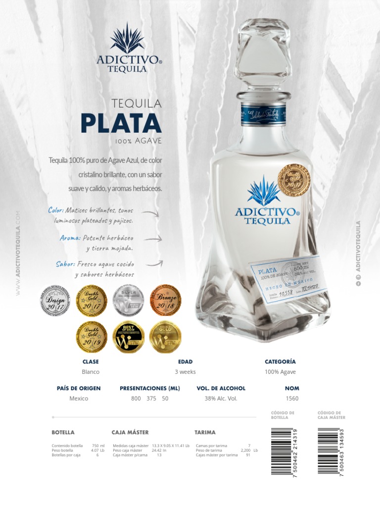 Adictivo Tequila Ficha Tecnica | PDF | Bebidas Fermentadas | Bebidas alcohólicas