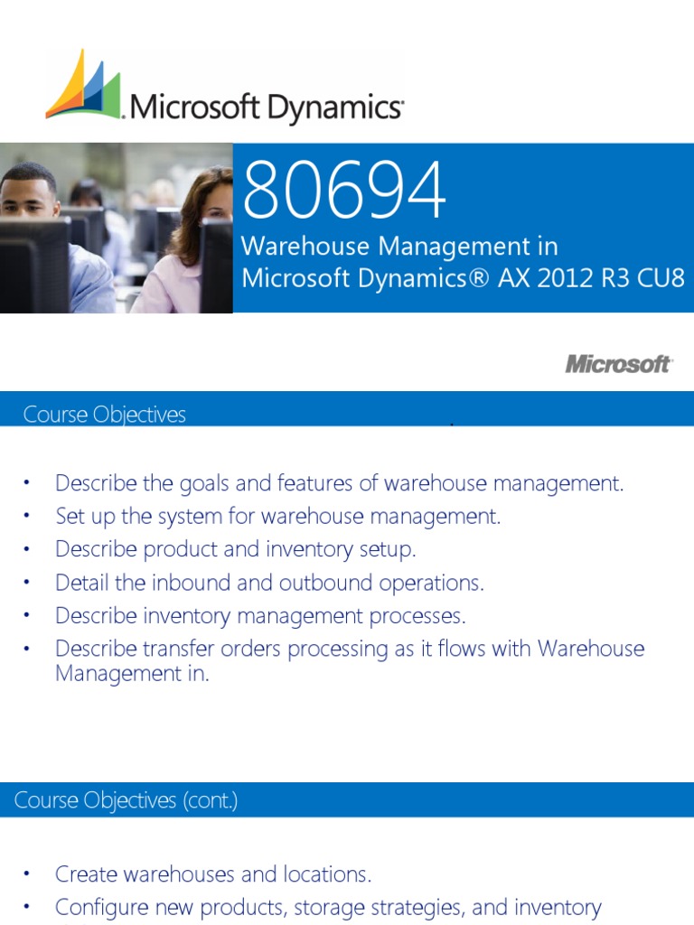 80694ae Ax2012r3cu8 Enus Wms Slides | PDF | Warehouse | Inventory