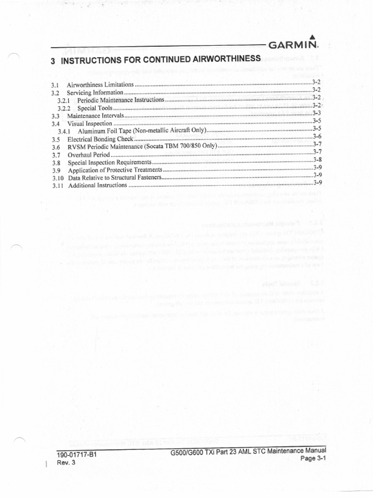 STC MAINTENANCE MANUAL 190-01717-B1 - G500 TXi Instructions For ...
