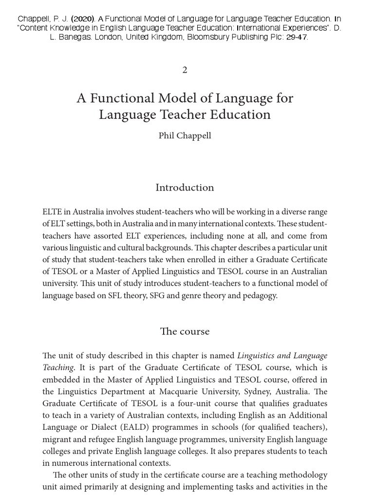 Content Knowledge in English Language Teacher Educ | PDF | English As A ...