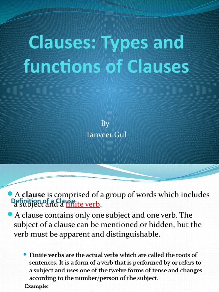 Clauses and Types of Clauses | PDF | Adjective | Subject (Grammar)