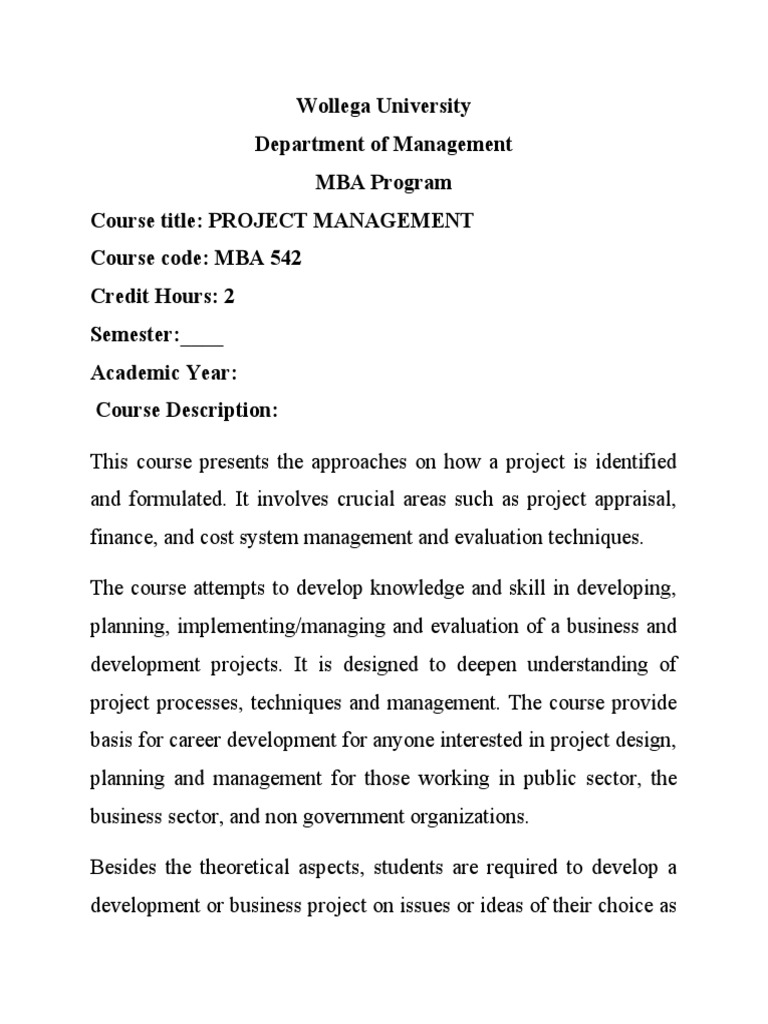 Project Course Outline WU | PDF | Internal Rate Of Return | Net Present ...