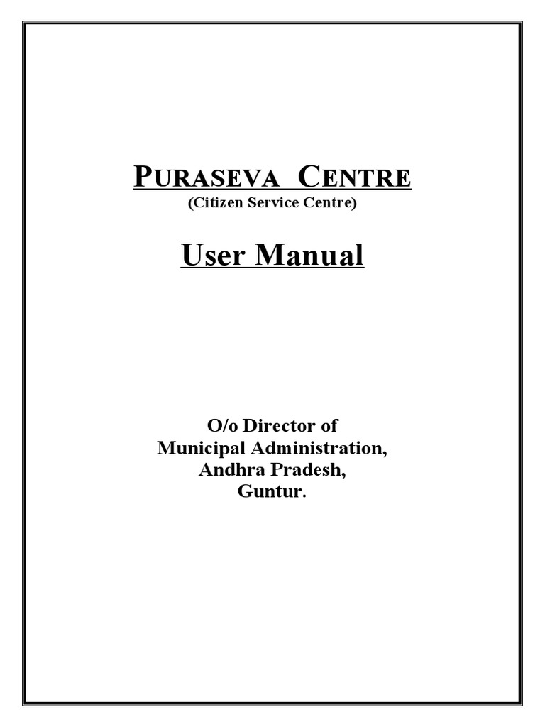 Puraseva Centre User Manual Guide | PDF | Birth Certificate