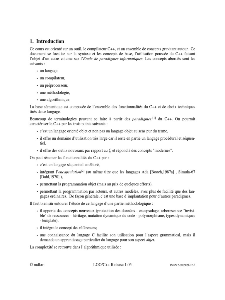 Cours CPP | PDF | C ++ | Langage de programmation