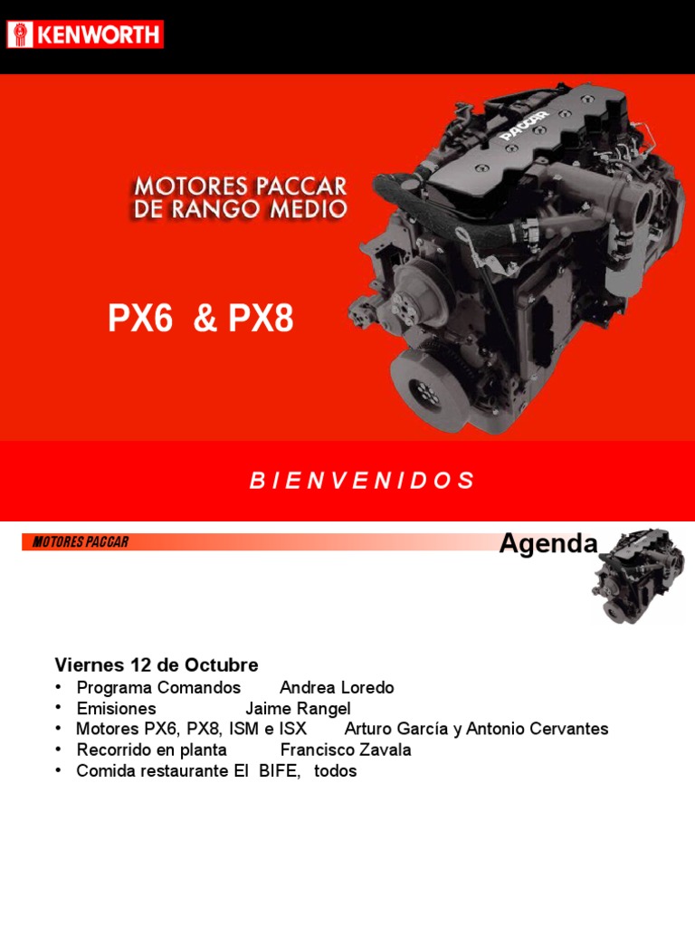 Presentación de Motores Paccar, PX6 & PX8, Revisión Final | PDF | Inyección de combustible ...