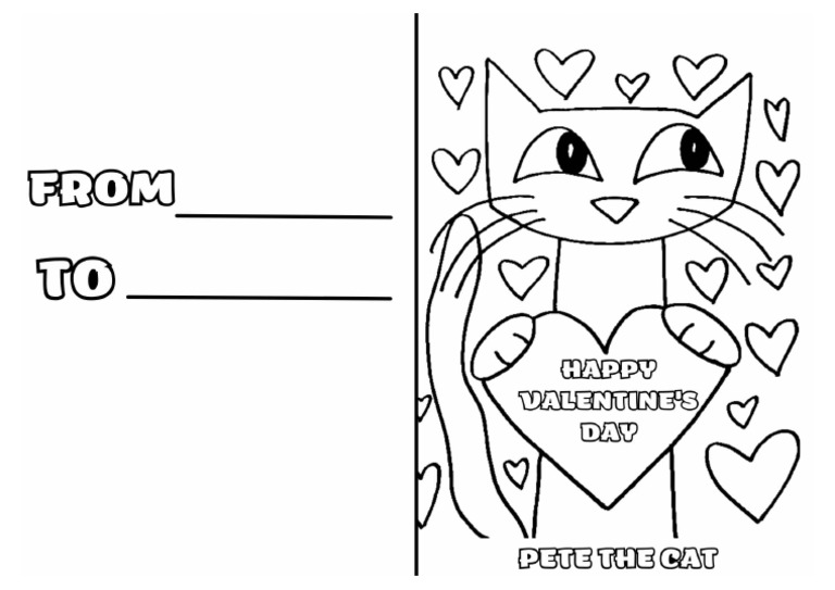 Pete The Cat Valentines Card Fun Activities Games 141129 | PDF