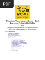 Show Your Work! by Austin Kleon Summary | PDF | Creativity | Narrative