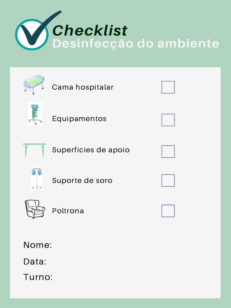 Checklist de Desinfecção Hospitalar | PDF