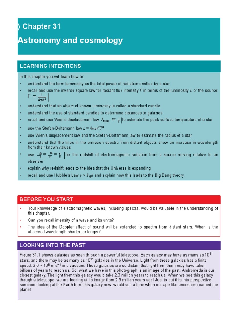 25 Astronomy and Cosmology | PDF | Redshift | Stars