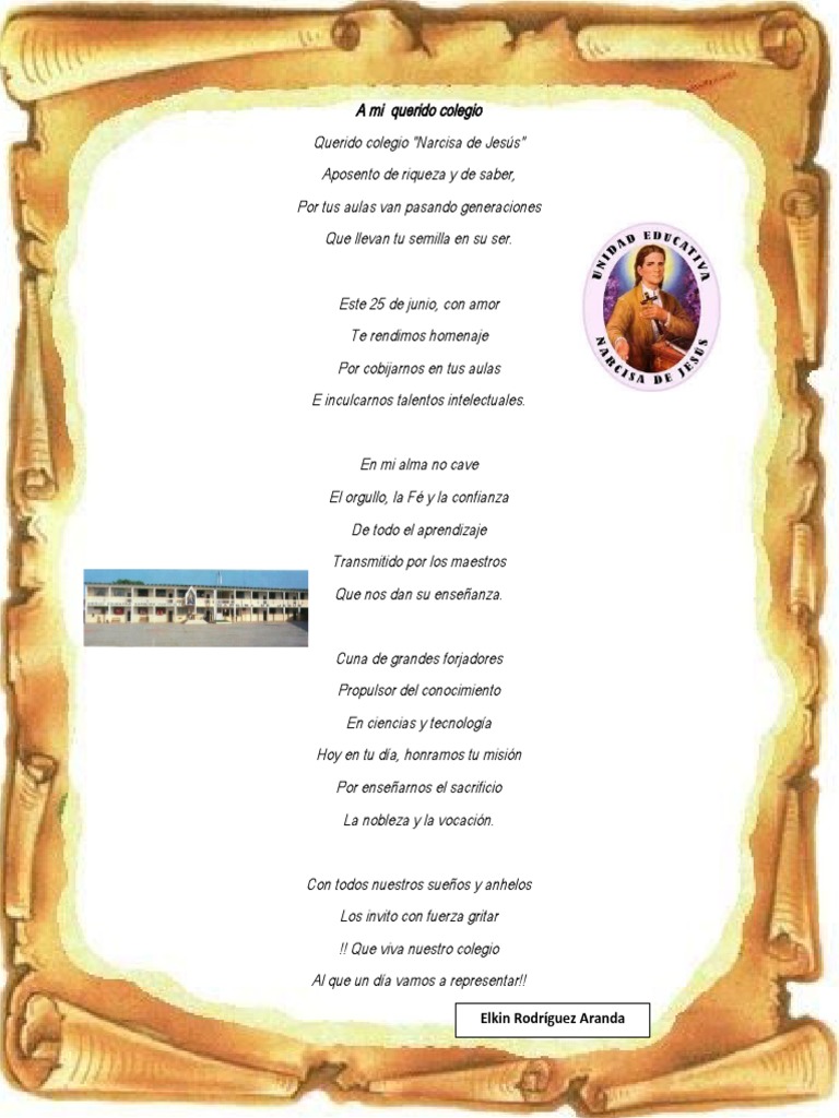 A Mi Querido Colegio Poema | PDF | Ciencias sociales | Religión y ...