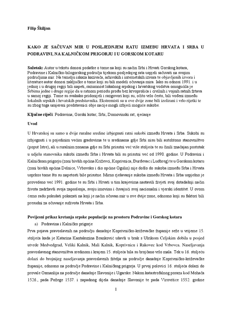 F. Skiljan KAKO JE SACUVAN MIR | PDF