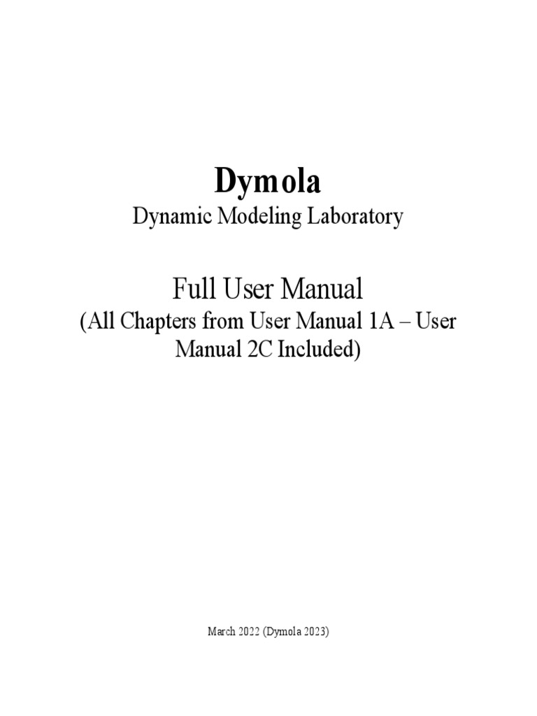 Dymola Full User Manual | PDF | Window (Computing) | Simulation