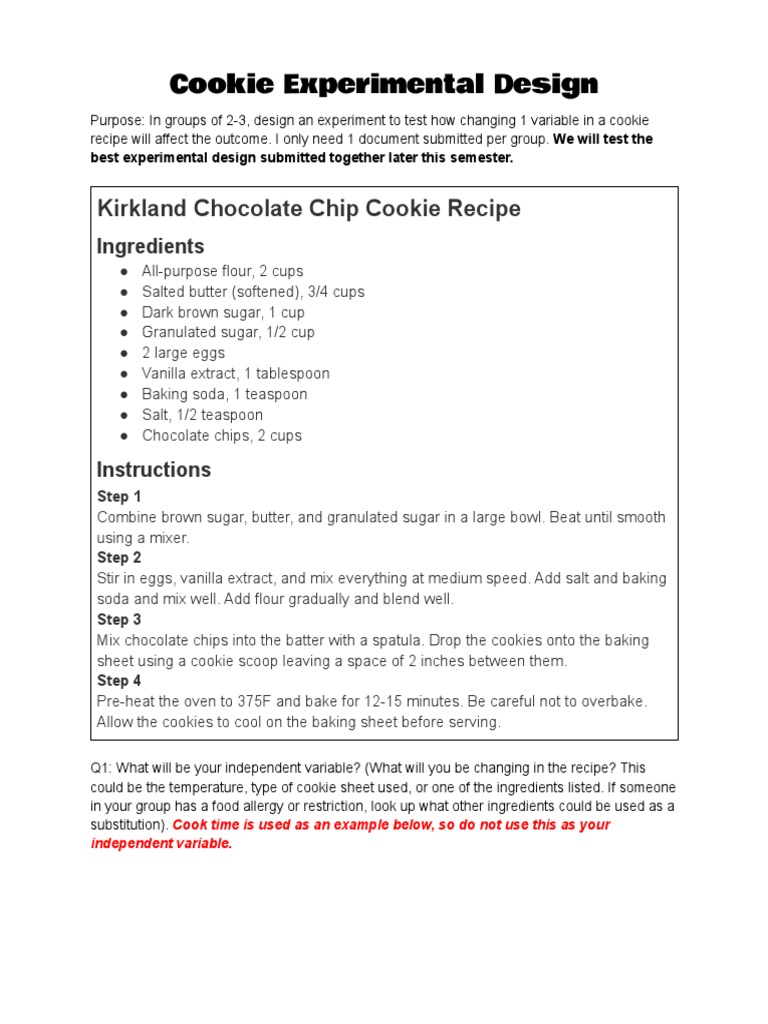 Cookie Experimental Design | PDF | Hypothesis | Experiment