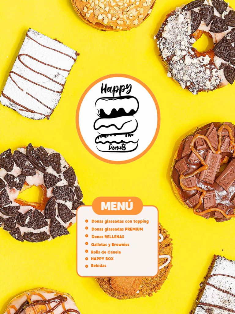 Happy Donut Menu | PDF | Bocadillos | Confitería