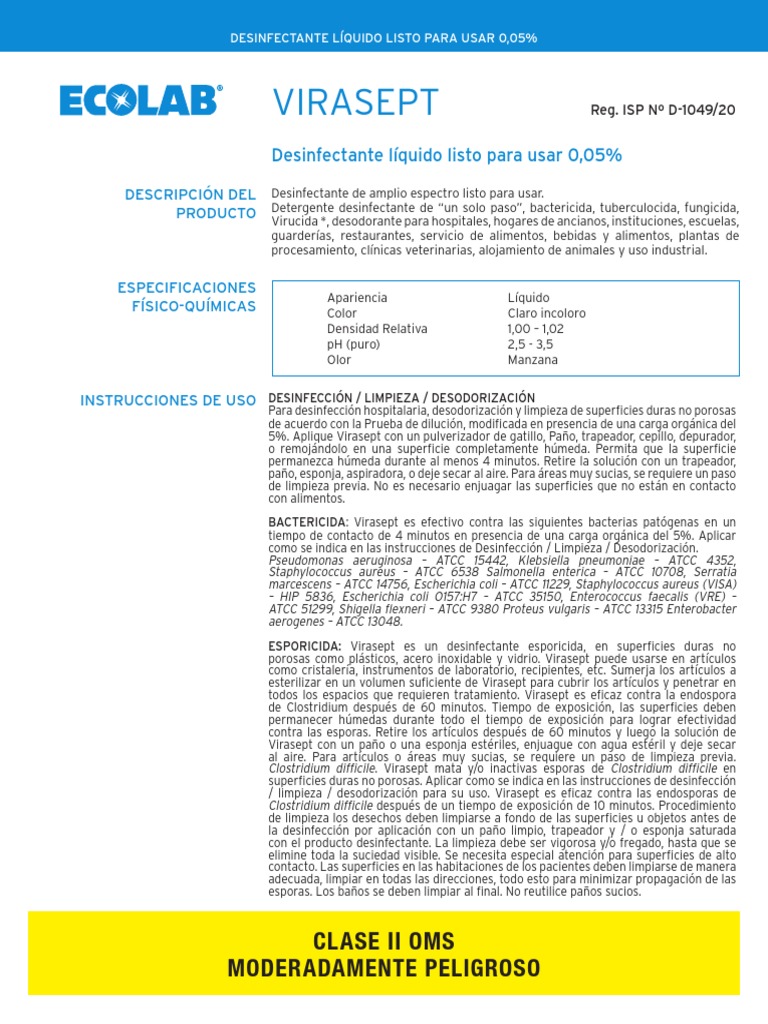 Virasept_FT_Chile (1) | PDF | Hepatitis B | Virus