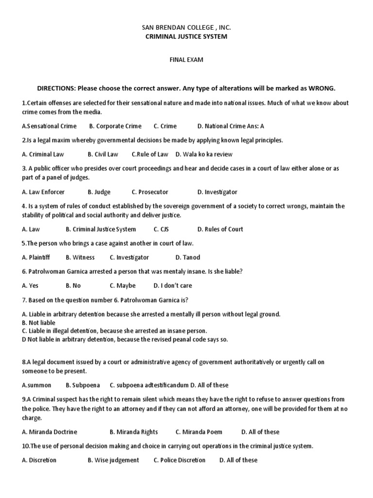 CJS Final Exam | Download Free PDF | Pardon | Crimes
