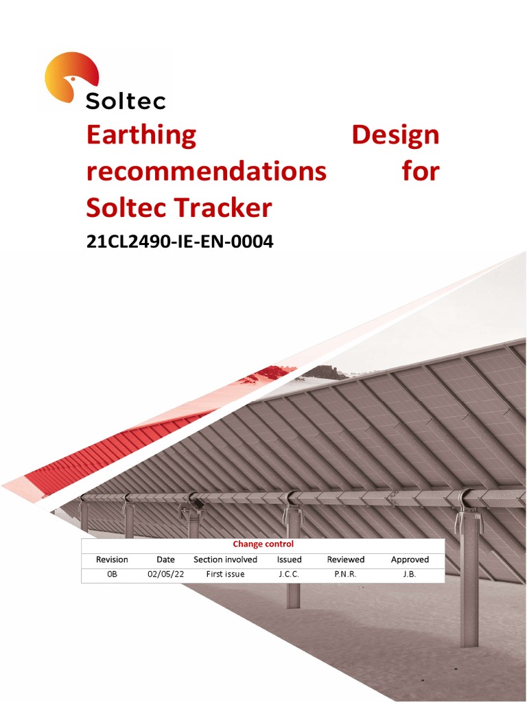 Earthing Design Recommendations For Soltec Tracker: 21CL2490-IE-EN-0004 | PDF | Electric Current ...