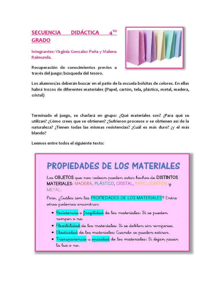 Secuencia Didáctica 4to Grado | PDF | Papel | Reciclaje