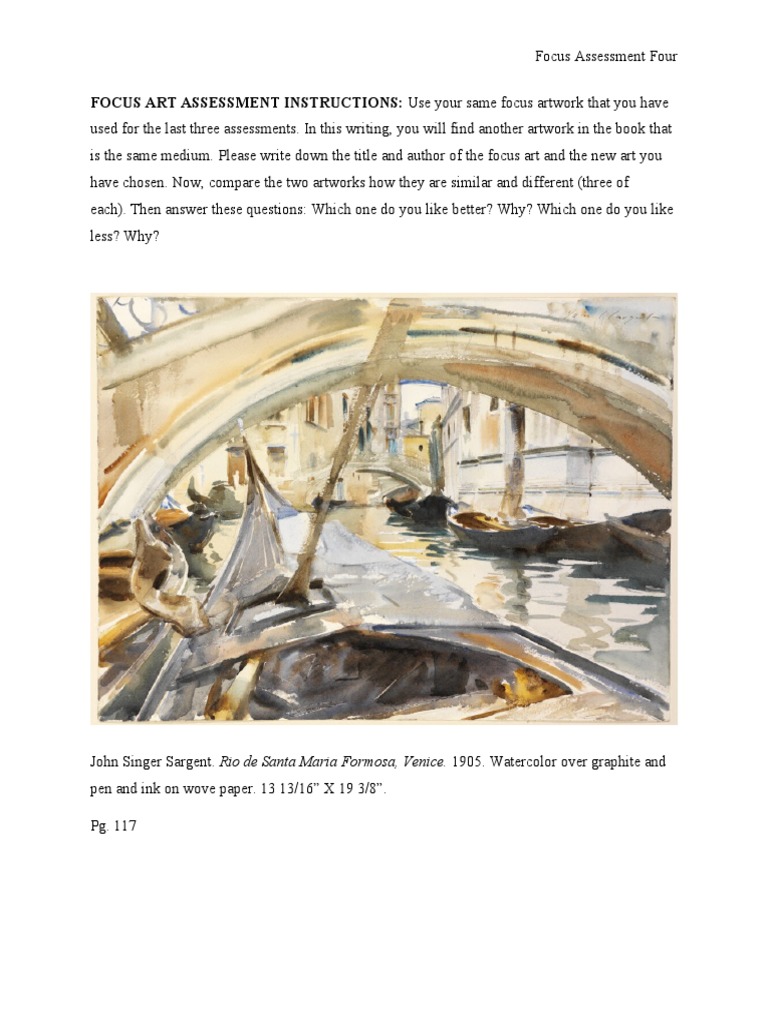 Focus Assessment 4 Art Appreciation | PDF | John Singer Sargent ...