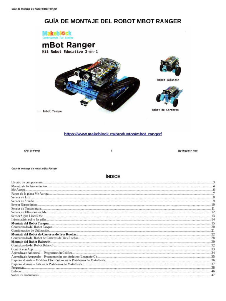 Guia de Montaje Del Robot Mbot Ranger | PDF | Scratch (lenguaje de ...