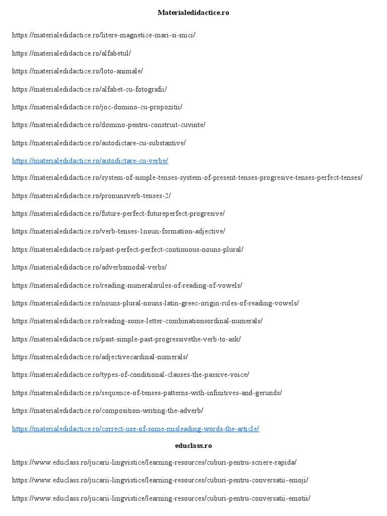 Materiale Didactice Engleza | PDF