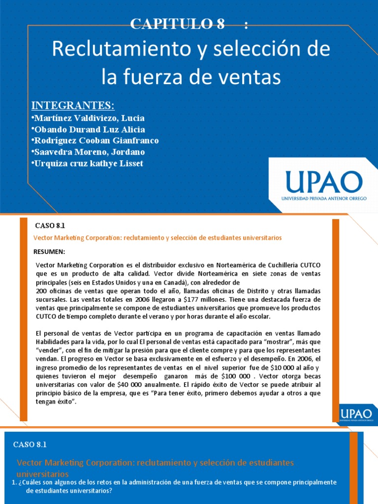 Reclutamiento y Selección de La Fuerza de Ventas: Capitulo 8 | PDF | Marketing | Gestión de ...