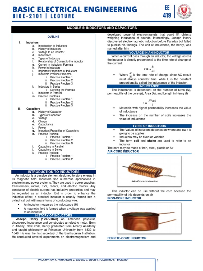 Inductors and Capacitors Guide | PDF | Capacitor | Inductor