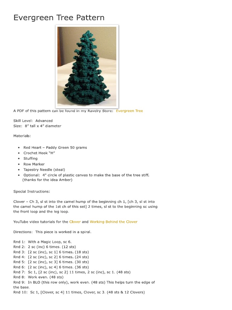 Loops and Ramblings - Evergreen Tree Pattern | PDF