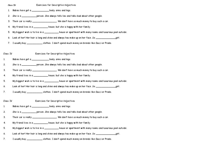 Opisni Pridavki 5 Odd | PDF