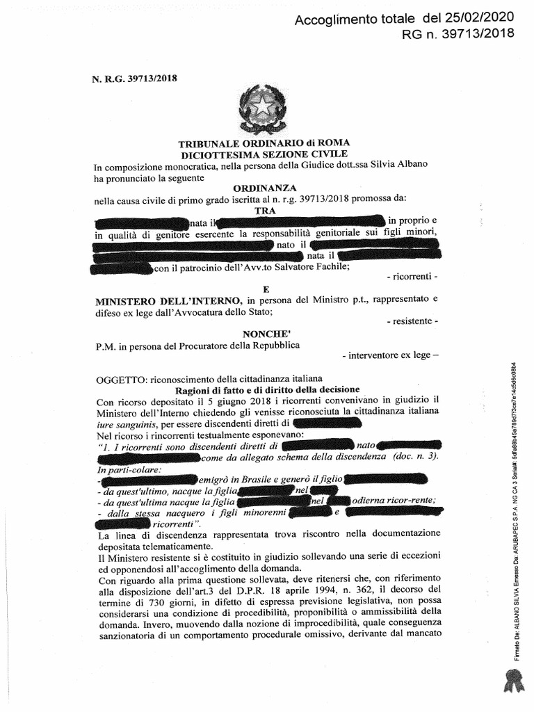 Trib. Roma, Ord. 25.2.2020 | PDF