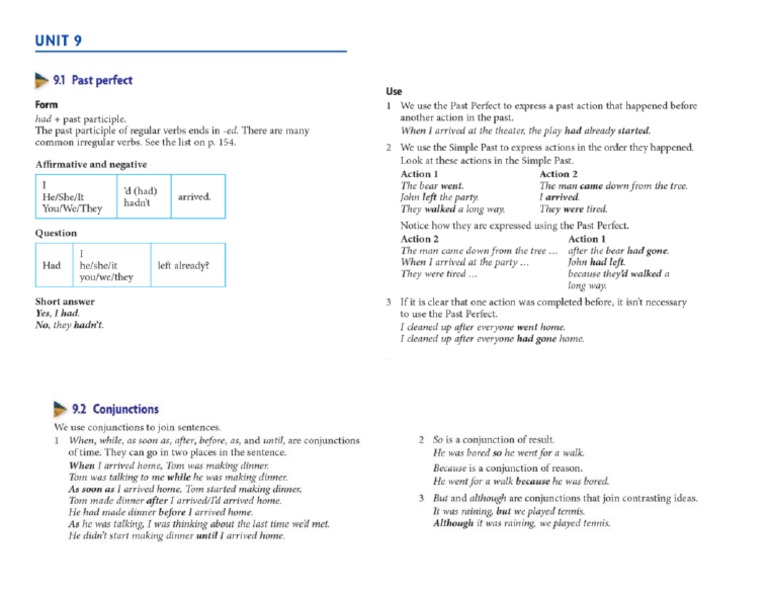 Past Perfect Summary Pdf Pdf