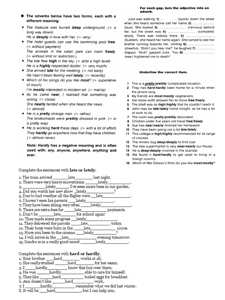 ADJECTIVE Vs ADVERBS | PDF