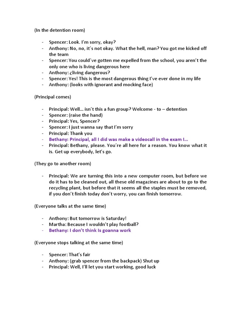 Guión JUMANJI Bethany | PDF