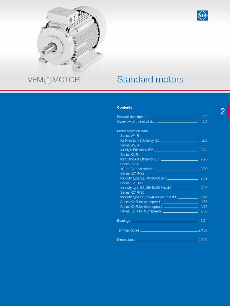 VEM Standard LV K21 Series | PDF | Electric Motor | Equipment