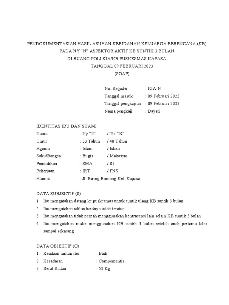 KB Suntik 3 Bulan | PDF