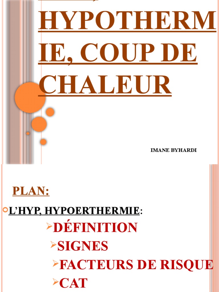 Hypo Hyperthermie Coup de Chaleur | PDF | Maladies et troubles humains | Médecine clinique