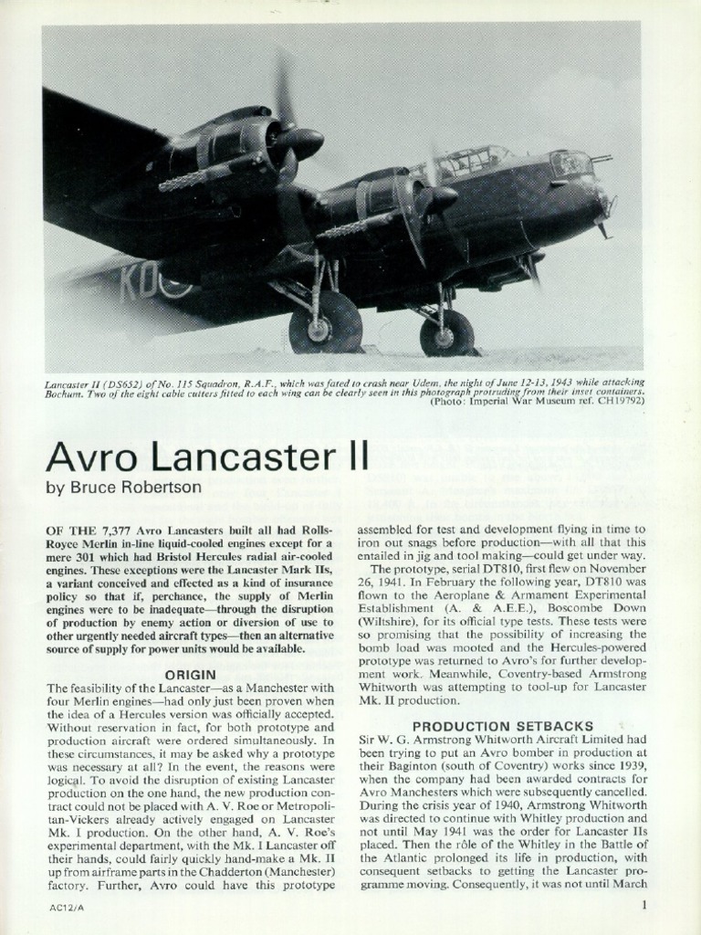235 Avro Lancaster II | PDF