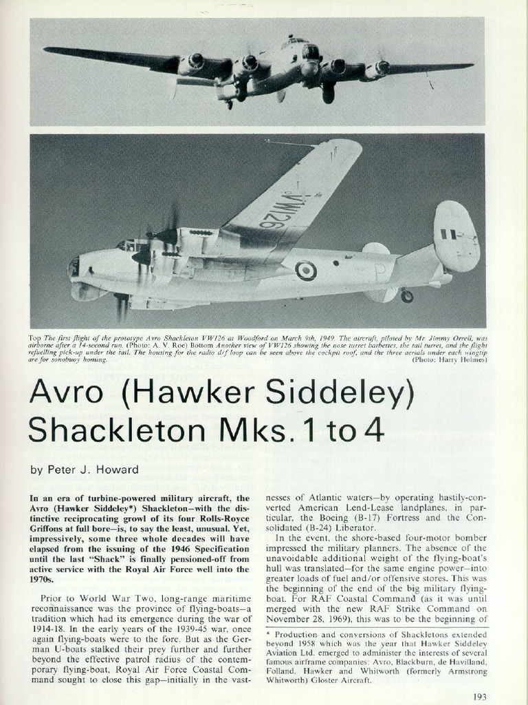 243 Avro Shackleton MK 1 To 4 | PDF