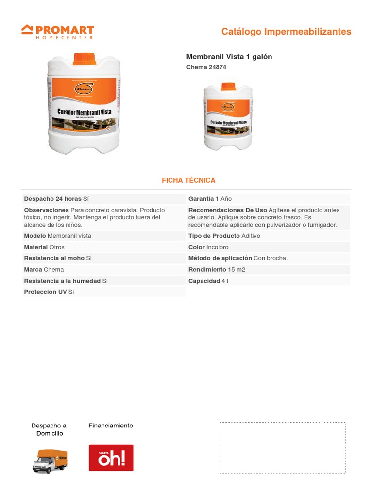 Ficha Técnica de Impermeabilizante | PDF