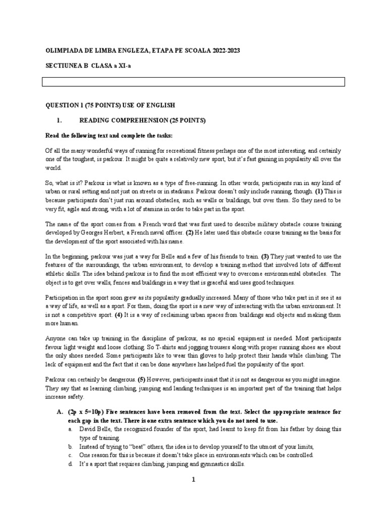 Parkour: An Extreme Sport That Develops Athletic Skills Through Urban ...