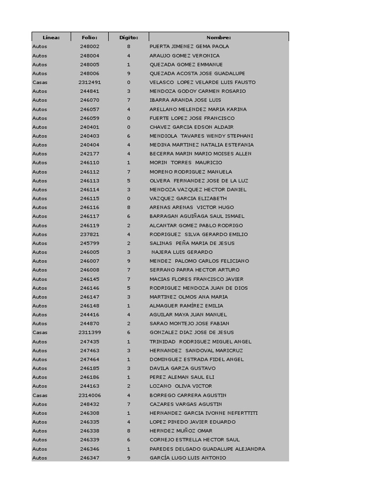 Rifa Cerrador Folios Dic | PDF