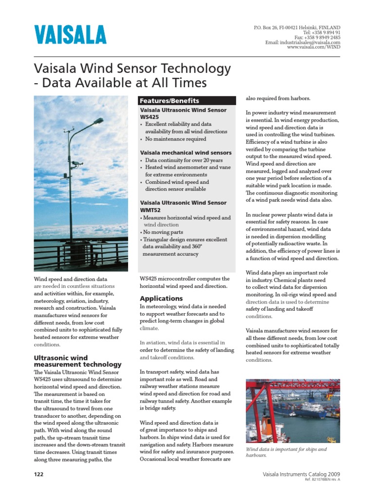 WIND Sensor Technology | PDF | Wind Speed | Ultrasound