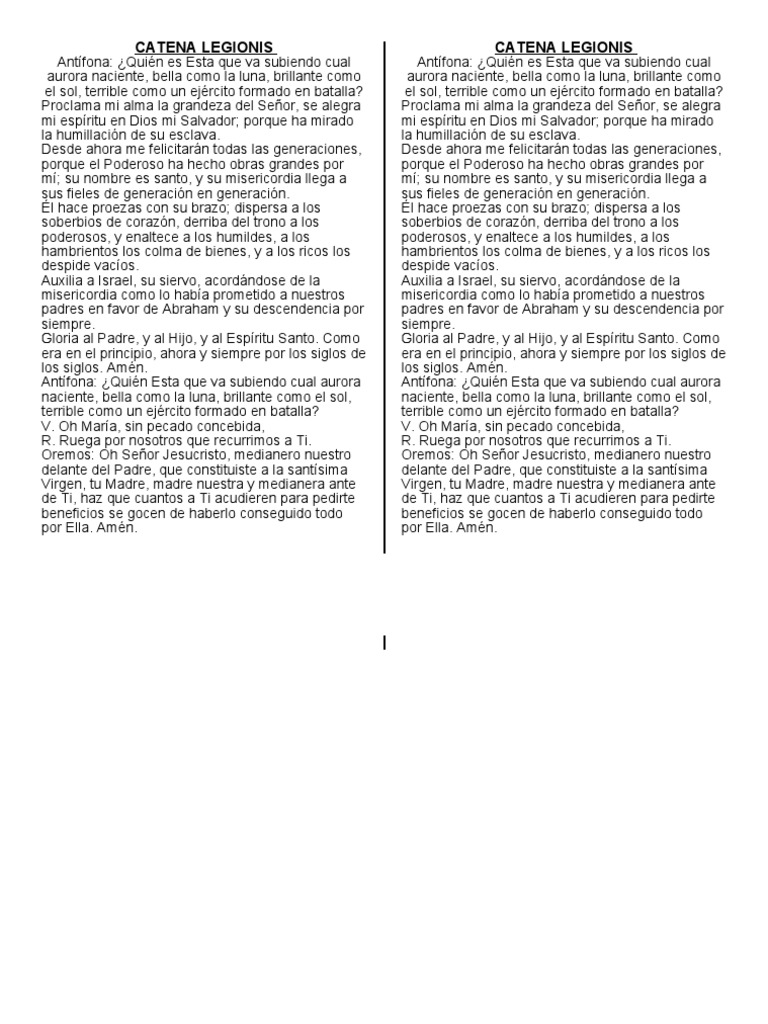 Catena Legionis | PDF | María, madre de Jesús