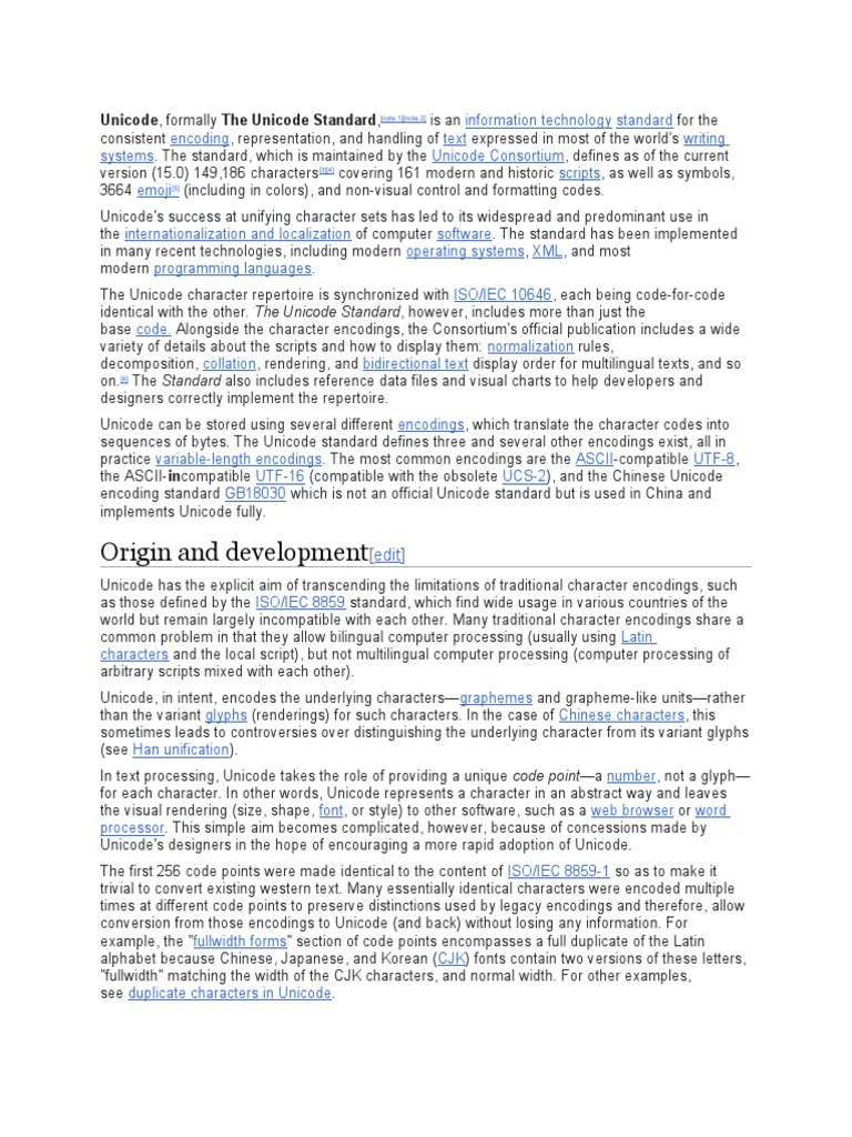 Uni Code | PDF | Character Encoding | Written Communication