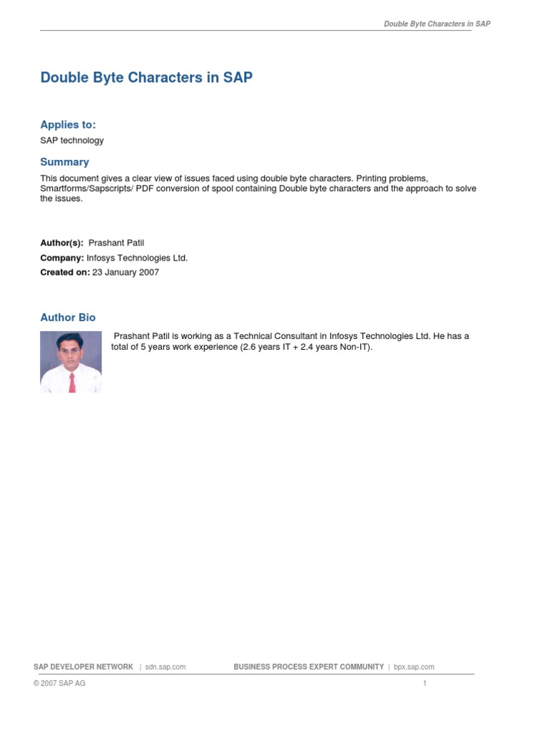 Double Byte Characters in SAP | PDF | Portable Document Format | Typefaces