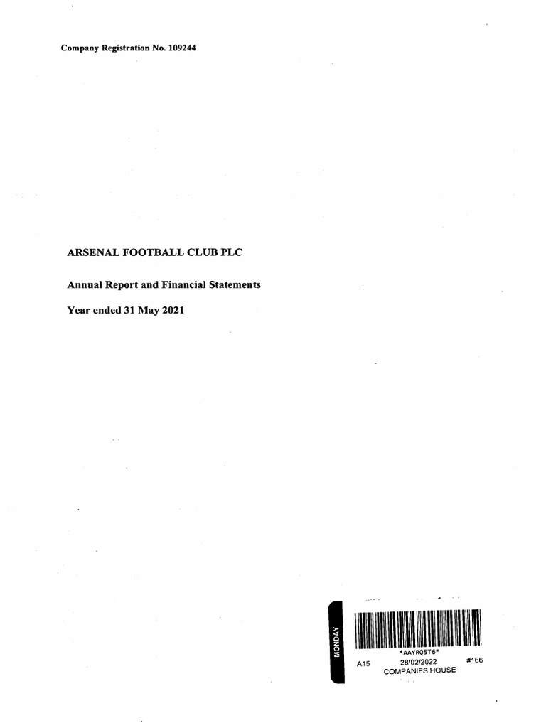 Arsenal Football Club PLC 2021 | PDF