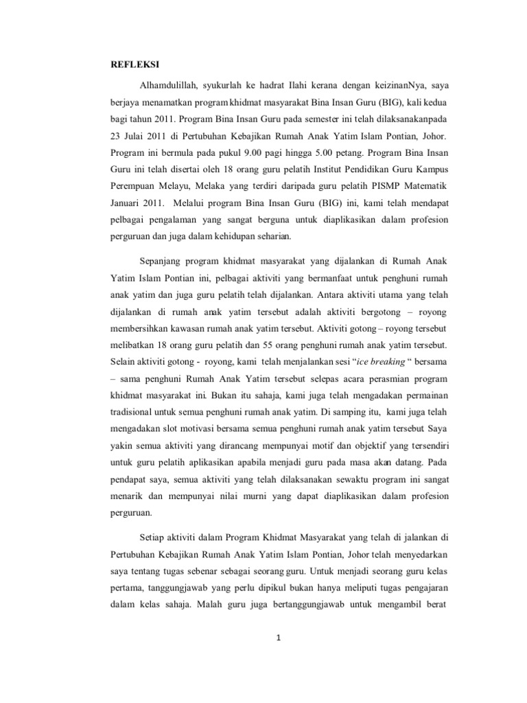 Refleksi Big .. | PDF